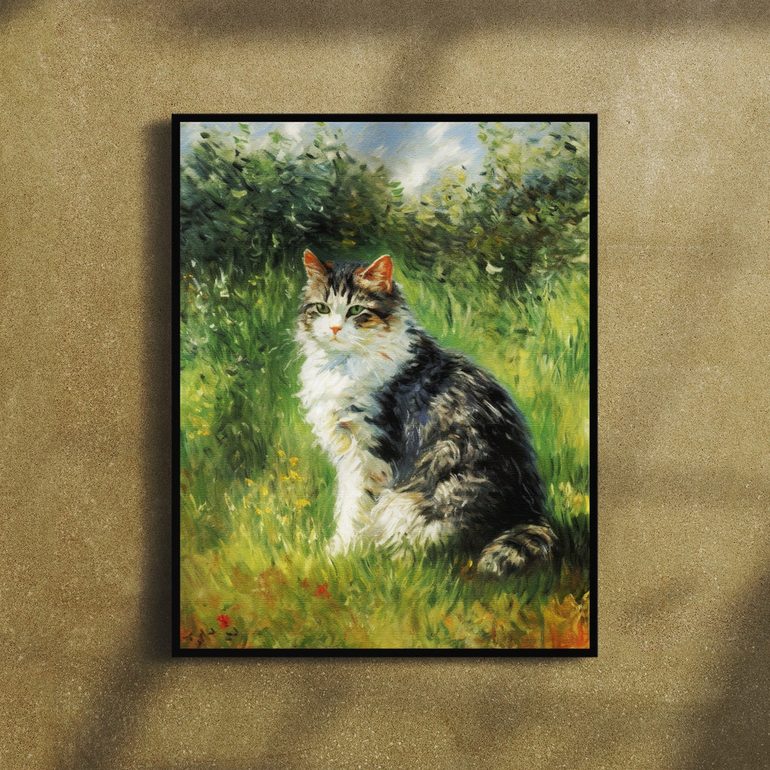 Claude Monet Cat Printable Wall Art, "a Cat in the Field" Cat Poster ...
