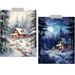25 Log Cabins in the Snowy Forest Digital Paper, Watercolor Winter ...