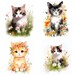 20 Cat Clipart Commercial Use, Cute Kitten Cats Clipart, Botanical ...