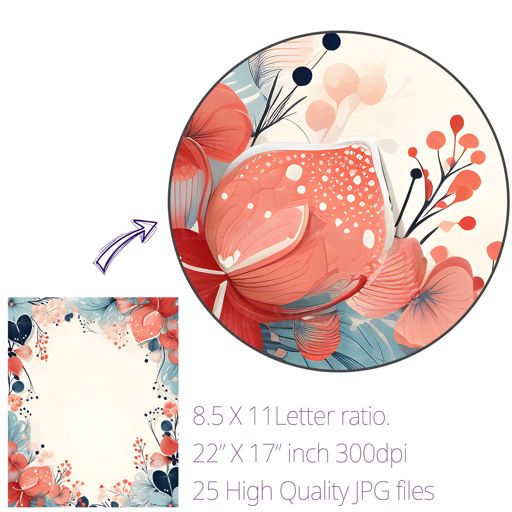 25 Love Letters Printable Letter Paper Valentine's Day - Etsy