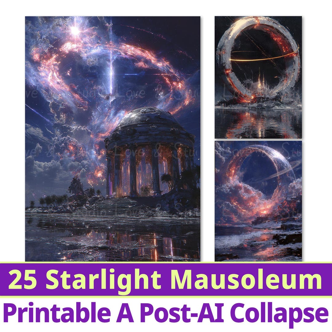 25 Starlight Mausoleum Digital Paper, Printable Post-ai World ...