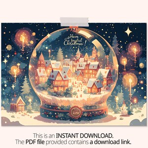 25 Sparkling Snow Globe Digital Paper, Winter Wonderland Christmas ...