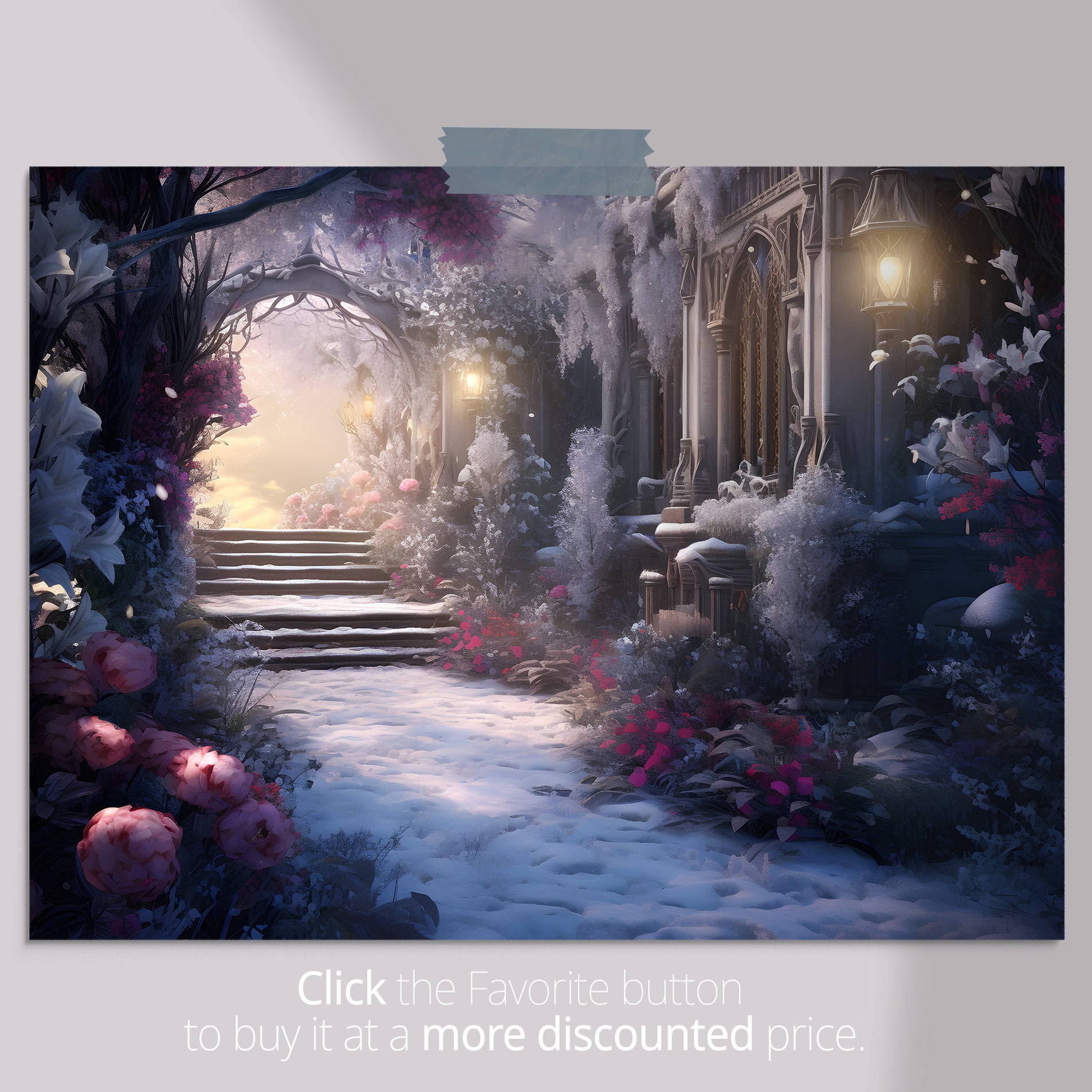 25 Enchanted Winter Garden Digital Paper, Printable Fantasy Enchanted ...