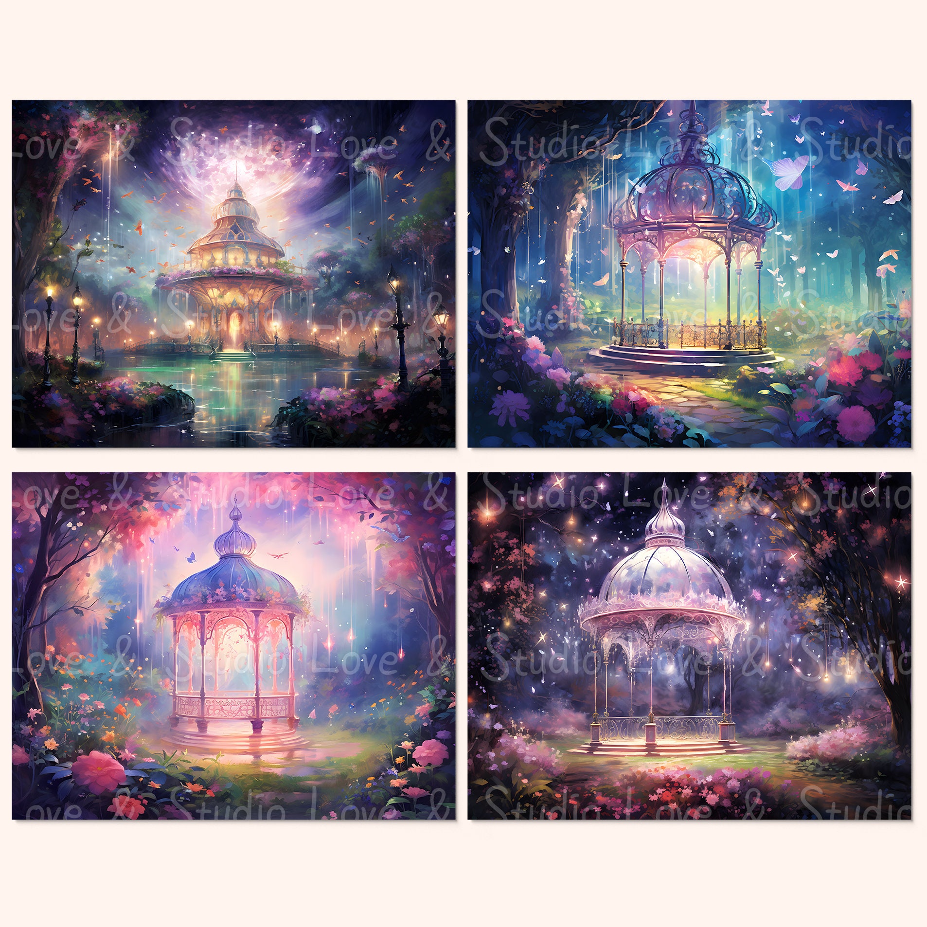 25 Enchanted Pastel Secret Garden Digital Paper, Soft Pastel Shade ...