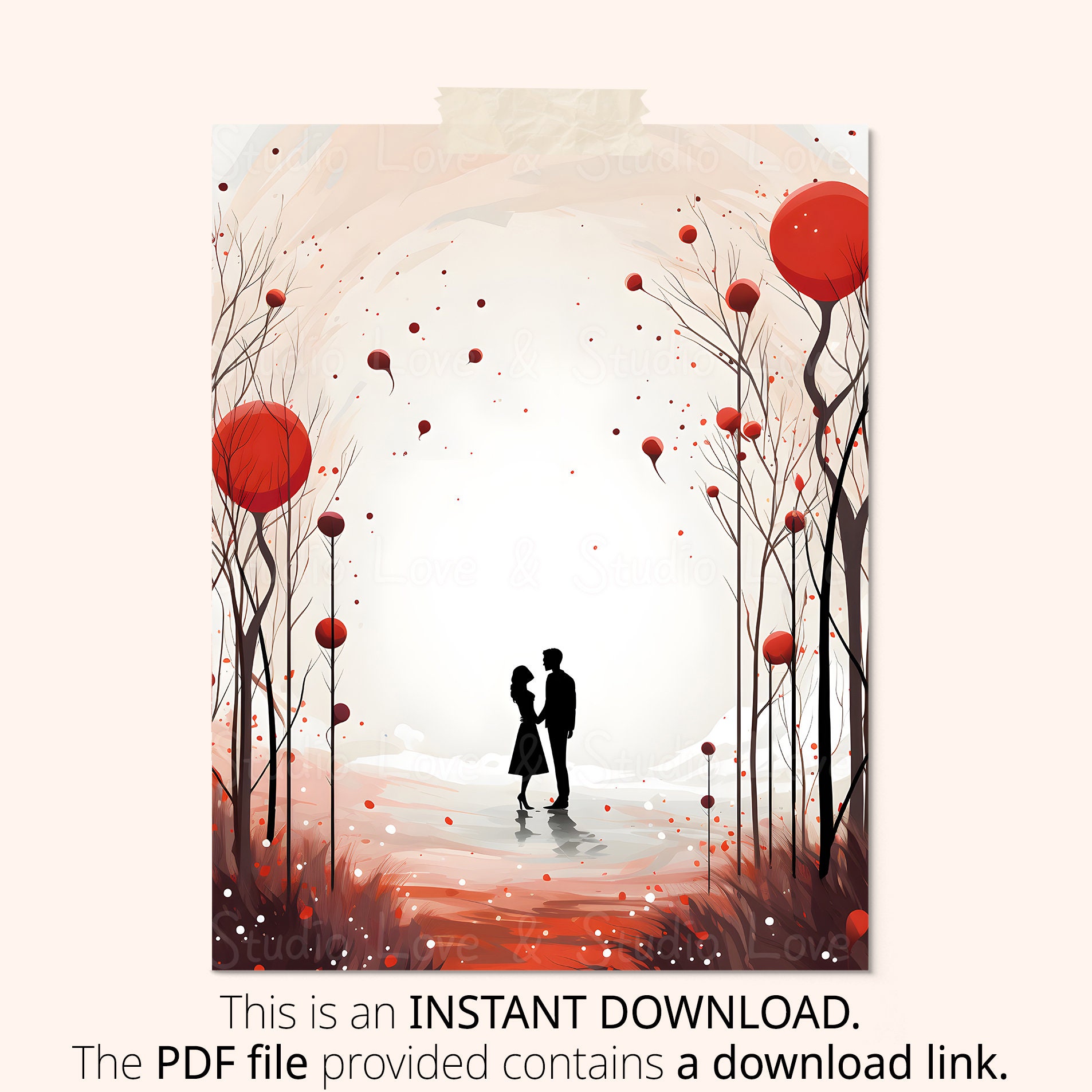 25 Couples in Love Printable Letter Paper Valentine's Day - Etsy