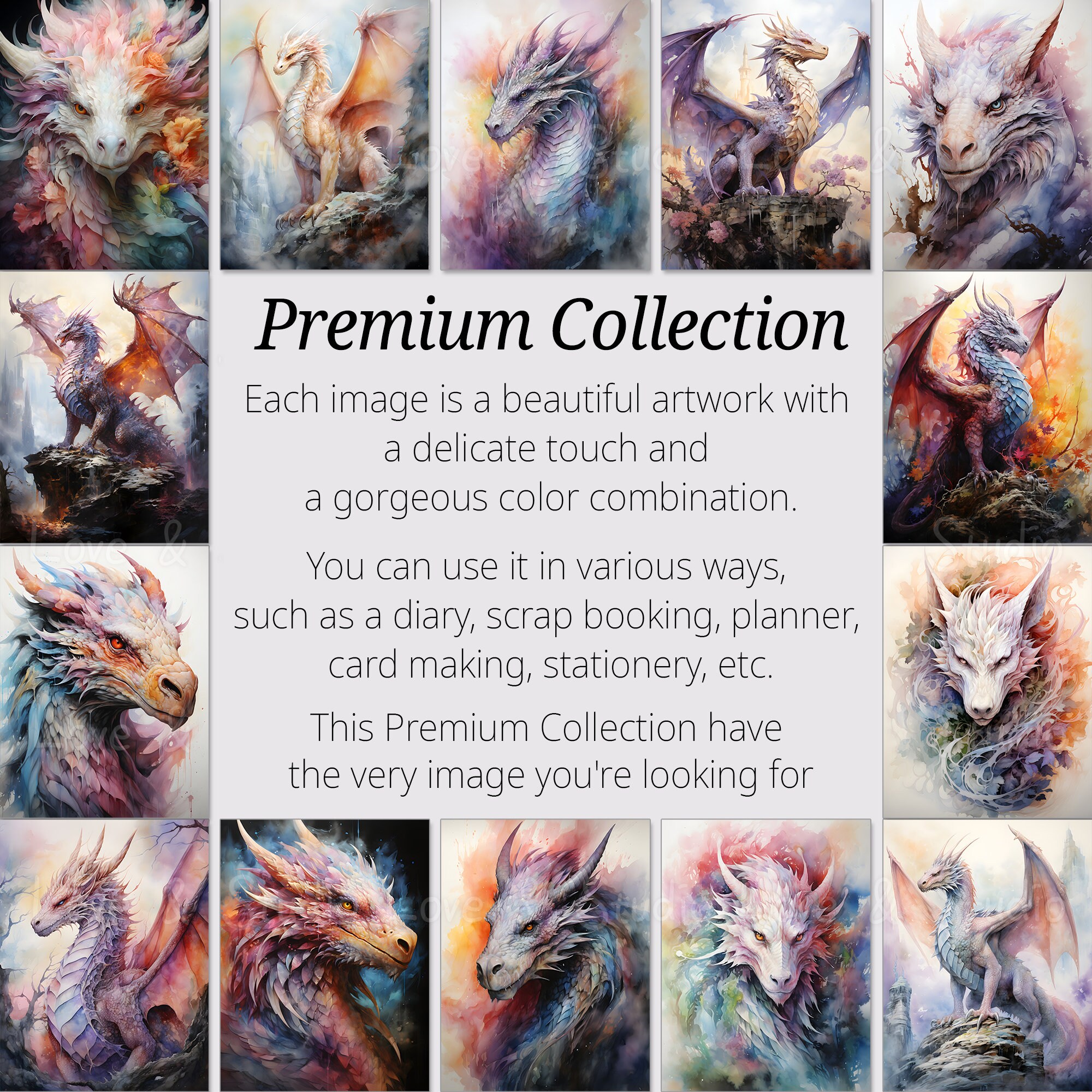 25 Watercolor the Dragon Clipart, Fantasy Mythical Creature Digital ...