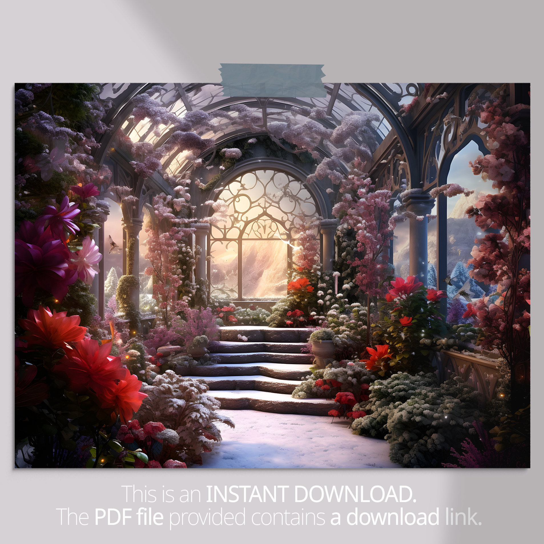 25 Enchanted Winter Garden Digital Paper, Printable Fantasy Enchanted ...