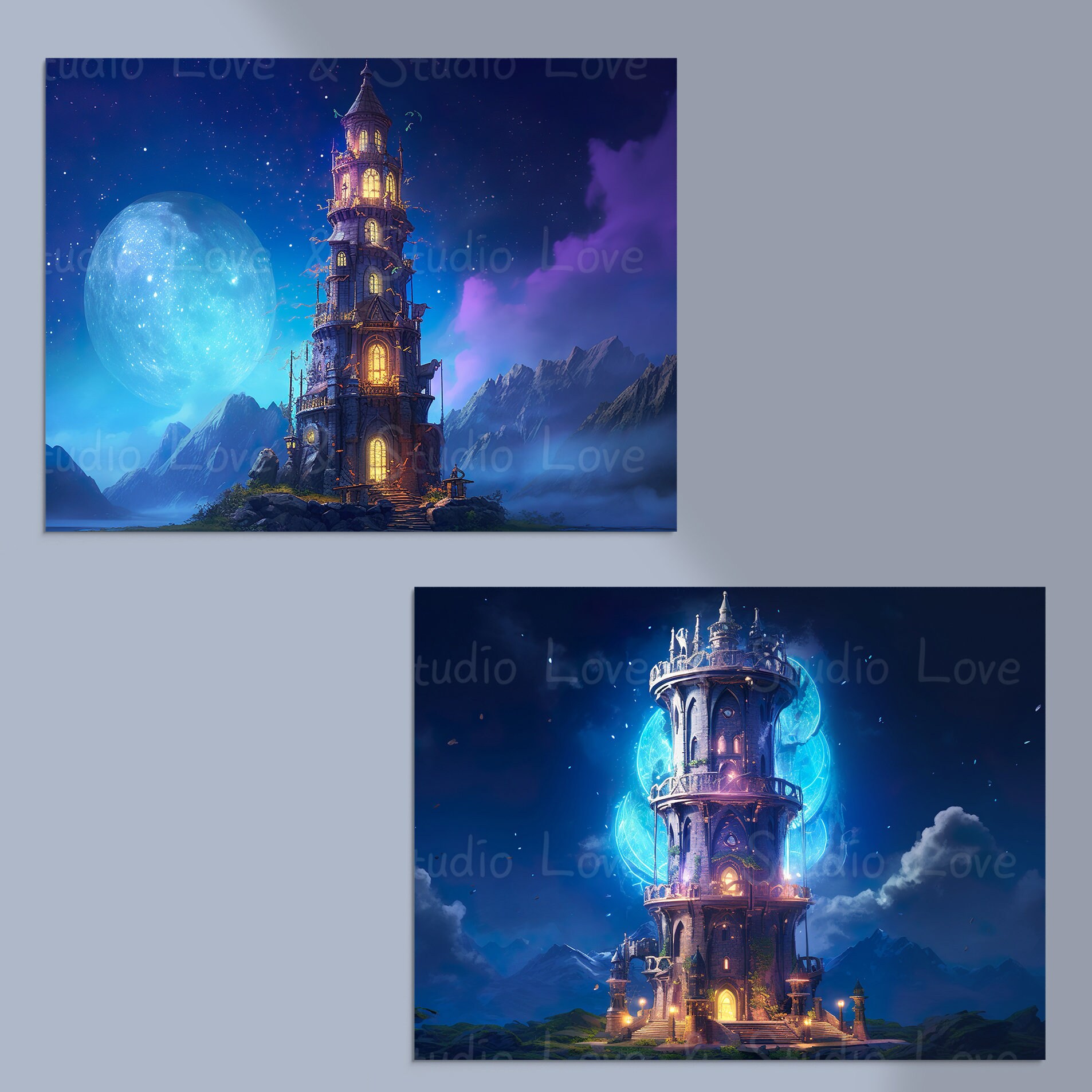 25 Wizard's Tower Digital Paper, Printable the Mysticism Ambiance. A ...