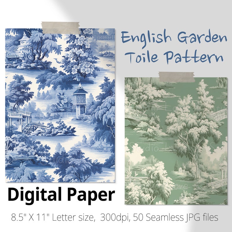 Toile Digital Paper - Etsy