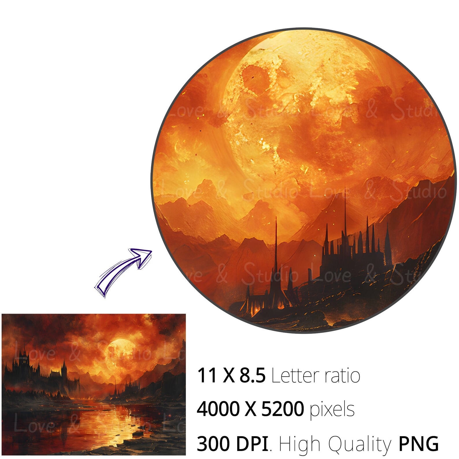 25 the Infernal Wastelands Digital Paper, Printable Dark Fantasy ...