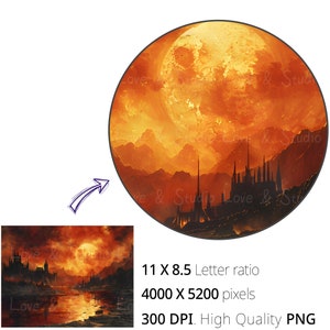 25 the Infernal Wastelands Digital Paper, Printable Dark Fantasy ...