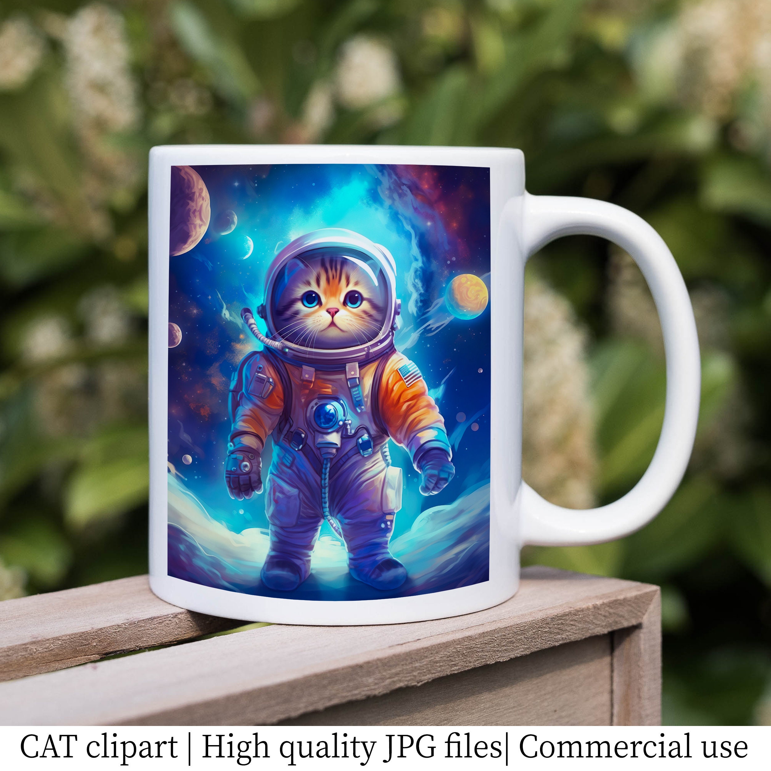8 Cats Astronaut Clipart, High-quality JPG Files, Cat Lovers Gift ...
