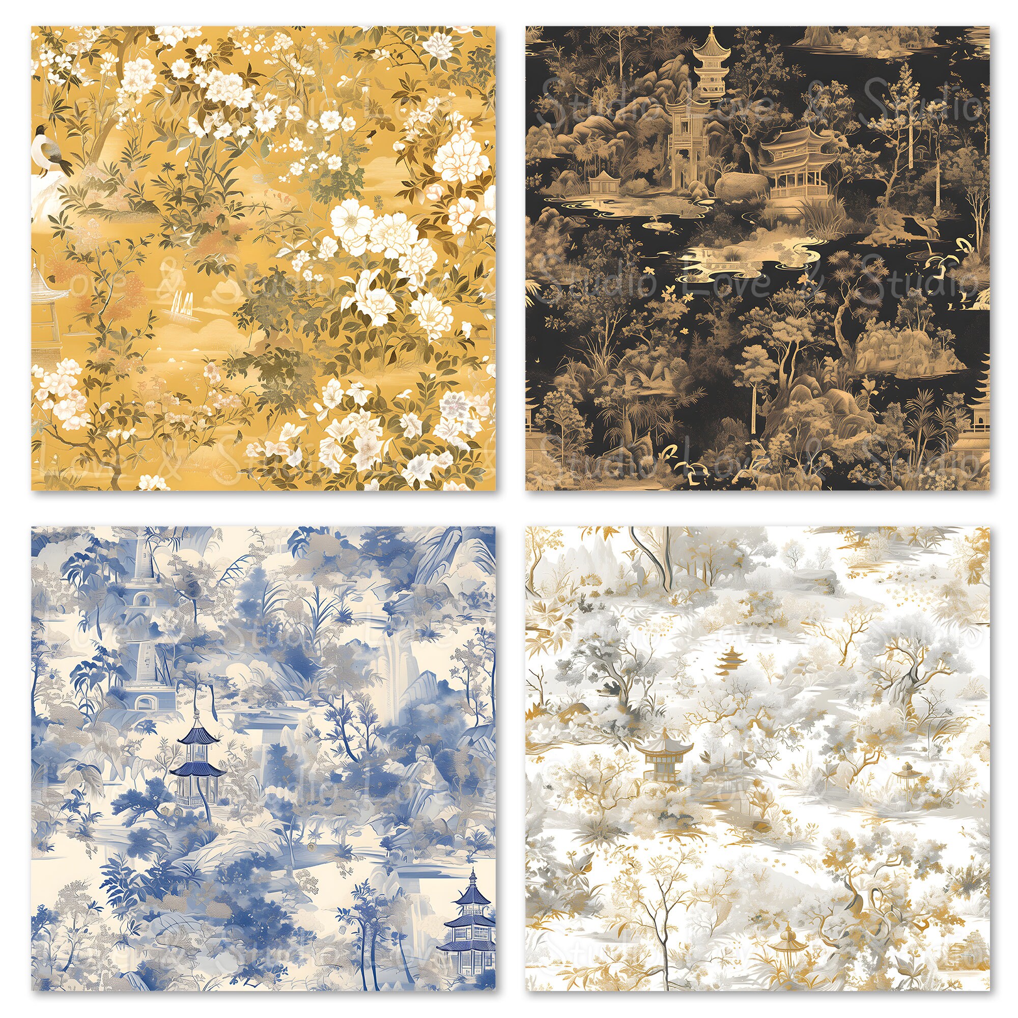 25 the Modern Chinoiserie Seamless Pattern, the Traditional Motifs ...