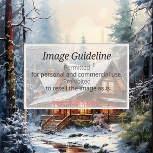 25 Log Cabins in the Snowy Forest Digital Paper, Watercolor Winter ...