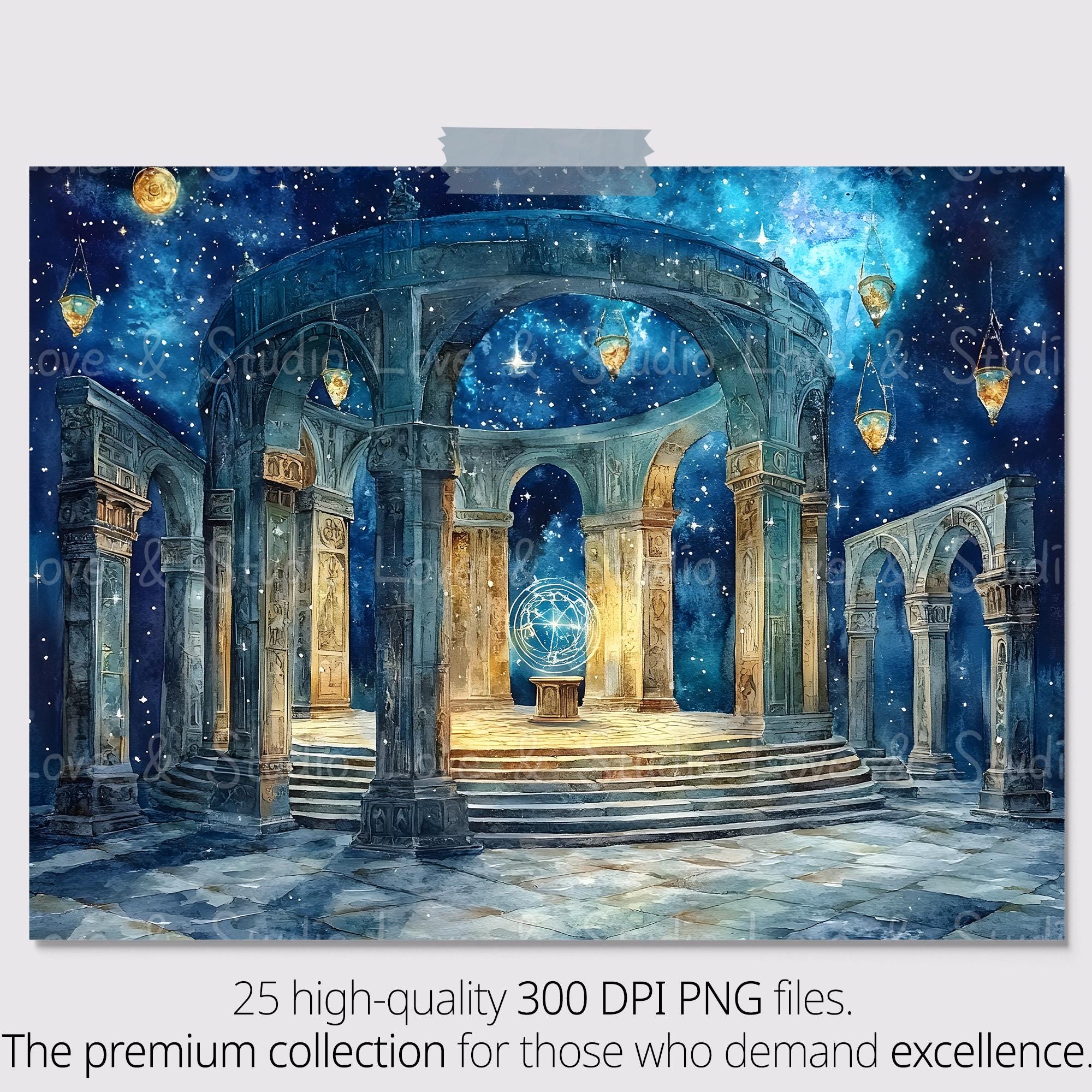 25 Celestial Time Temple Digital Paper, Magical Zodiac Story. Fantasy ...