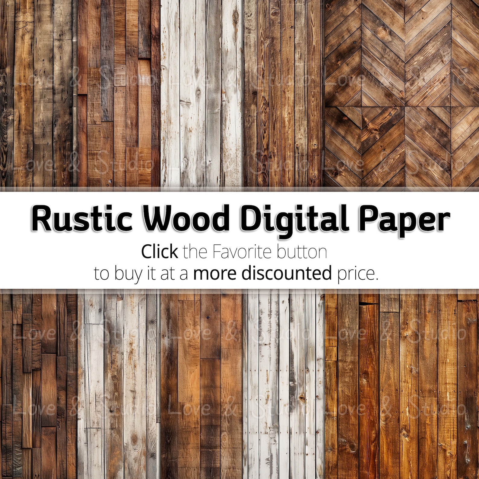 50 Rustic Wood Panel Digital Paper Packages, Real Wood Texture, Old ...