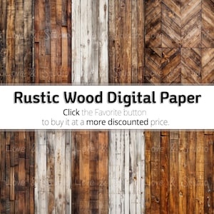 50 Rustic Wood Panel Digital Paper Packages, Real Wood Texture, Old ...