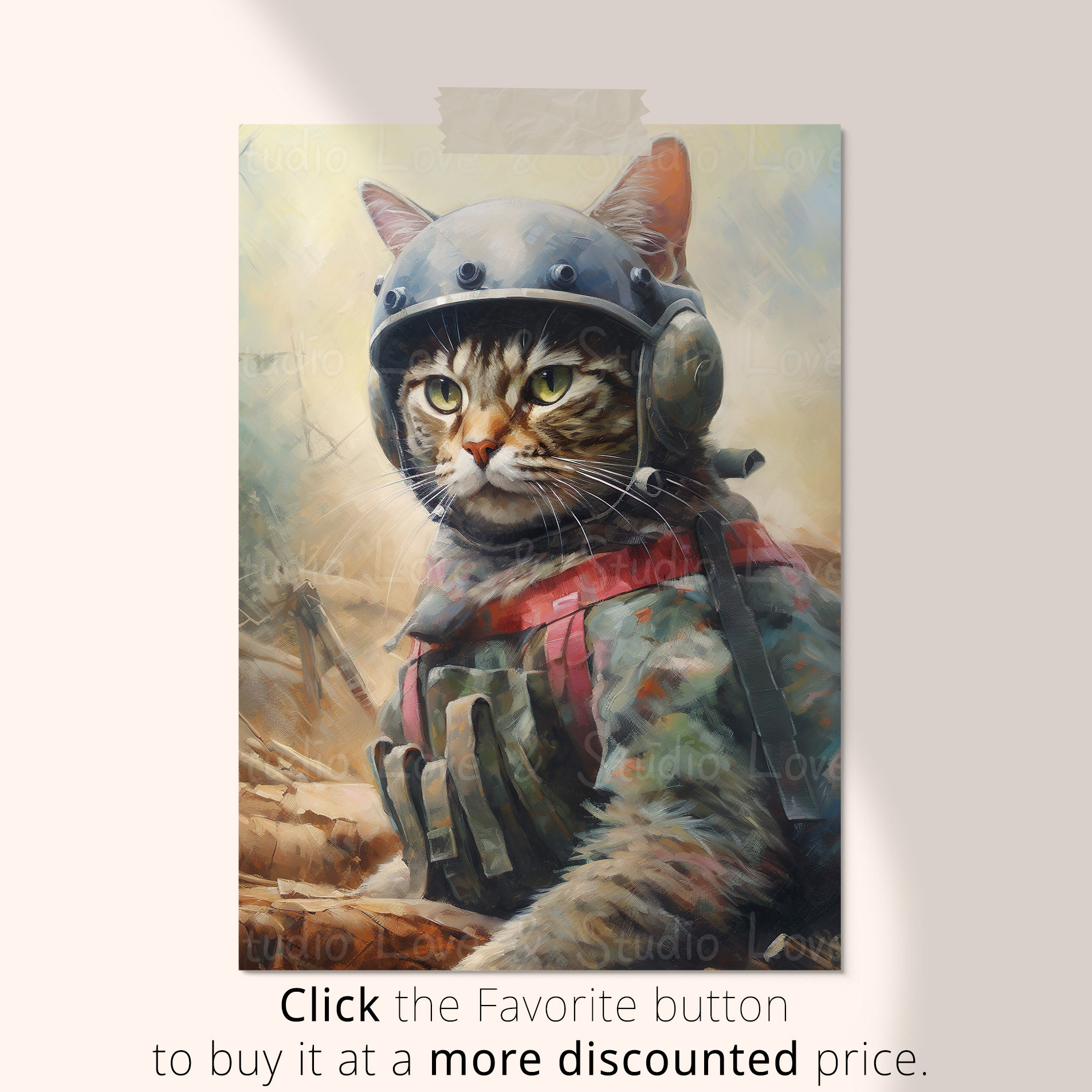 25 Watercolor Cat Clipart, Military Cat. Soldier Cat on the Battlefield ...