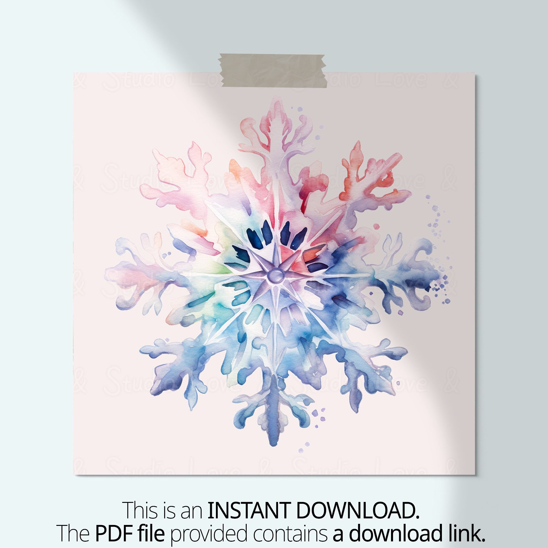 25 Watercolor Snowflake Clipart Christmas Party Digital - Etsy