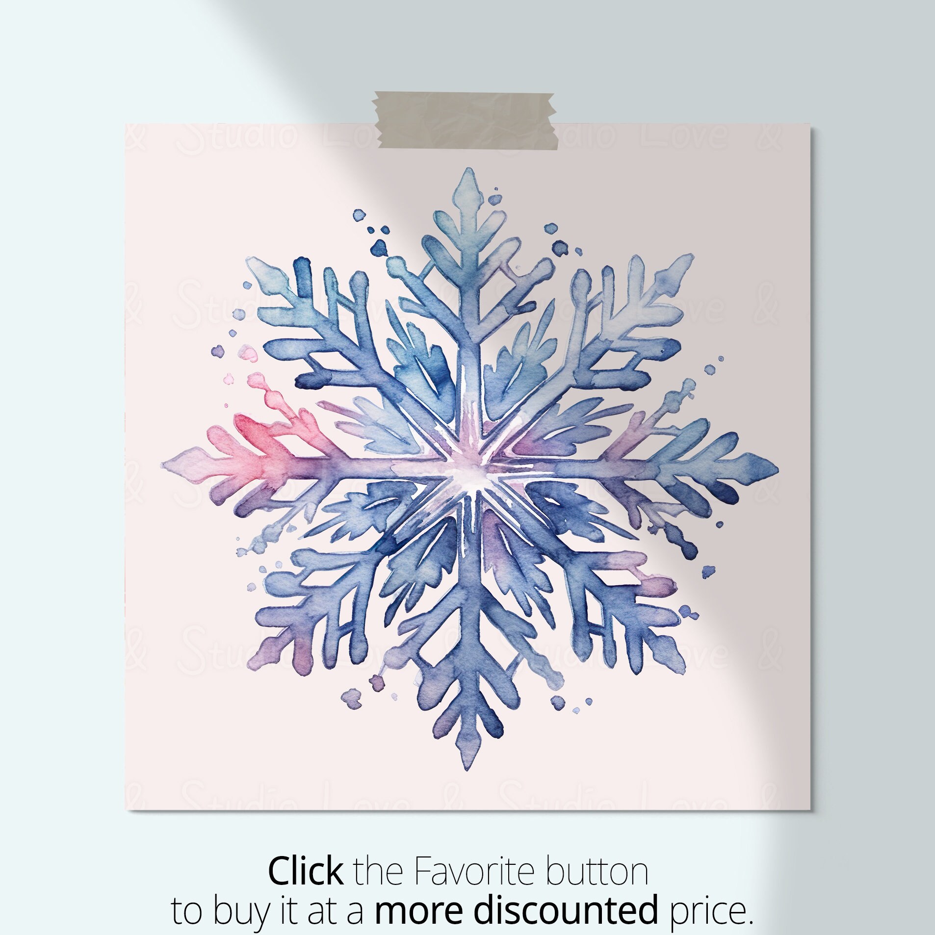 25 Watercolor Snowflake Clipart Christmas Party Digital - Etsy