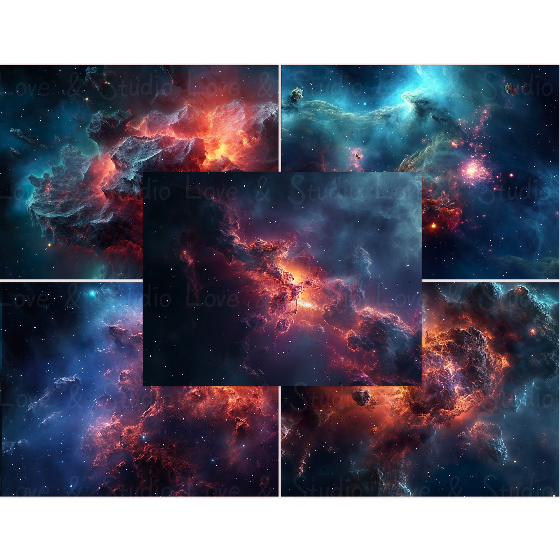 25 Galaxy Nebula Digital Paper, Printable Space Nebula, Stardust Cosmic ...