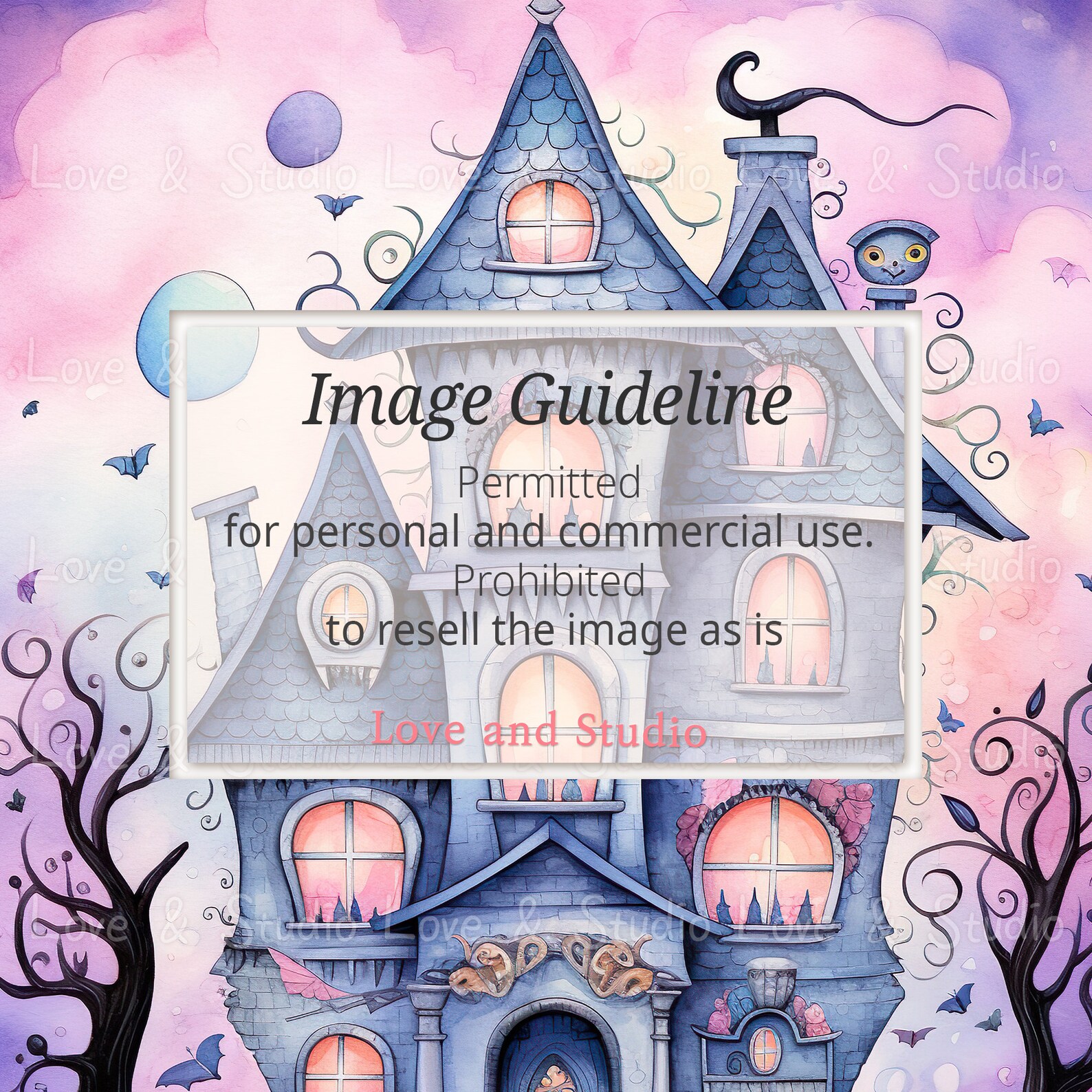 25 Pastel Haunted House Digital Paper Soft Pastel Shade - Etsy