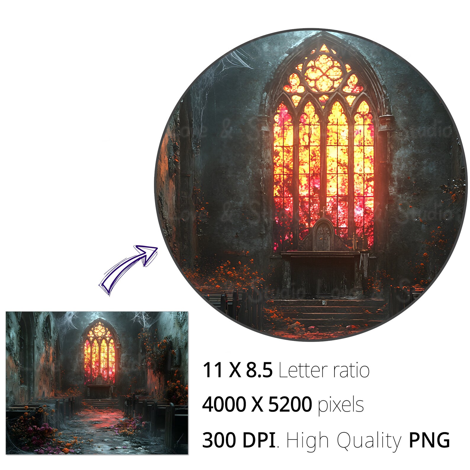 25 Abandoned Crumbling Chapel Digital Paper, Printable Gothic Romance ...