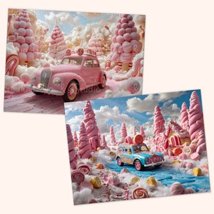 25 the Candyland Cruiser Car Digital Paper, Printable Adventure Vehicle ...