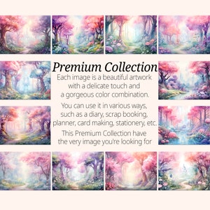 25 Pastel Enchanted Fairy Forest Digital Paper, Horizontal Type. Soft ...