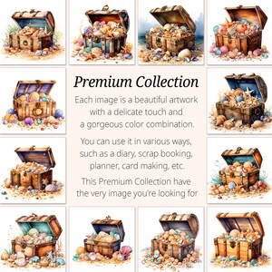 25 Seashells With Treasure Chest Clipart, Ocean Watercolor Printable ...