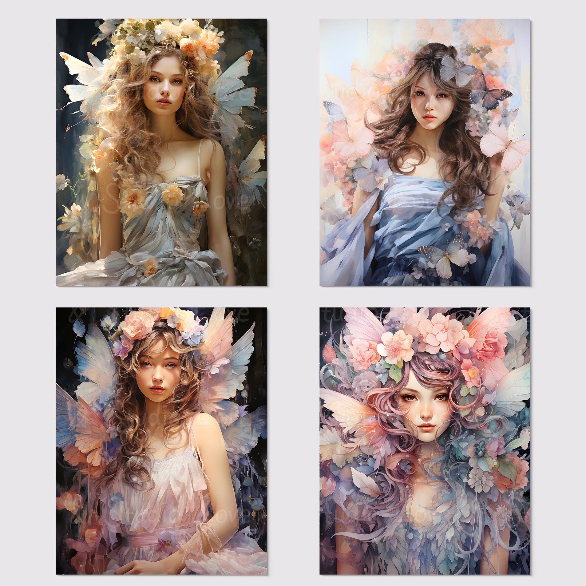 25 Watercolor Fairy Digital Paper Printable Fantasy - Etsy