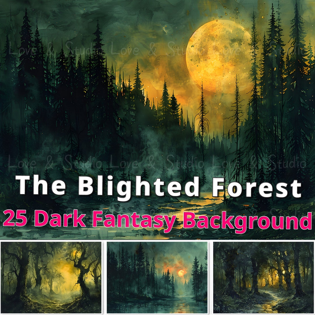 25 the Blighted Forest Digital Paper, Printable Dark Fantasy Background ...