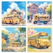 25 School Bus Adventure Digital Paper. for Welcome Week Event Clipart ...