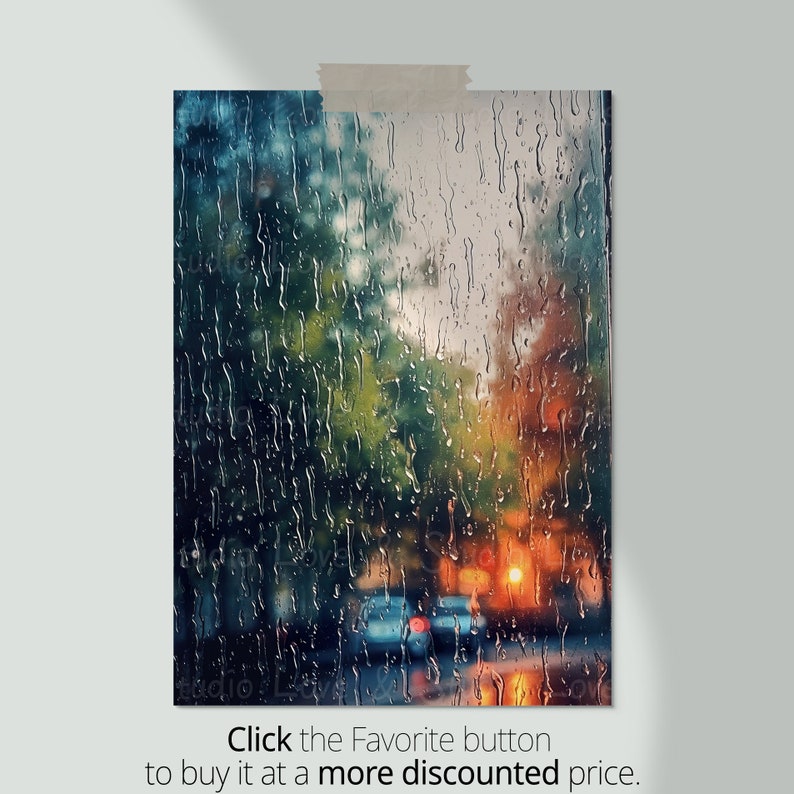 25 Raindrops on the Window Photo Digital Paper, Realistic Rain ...