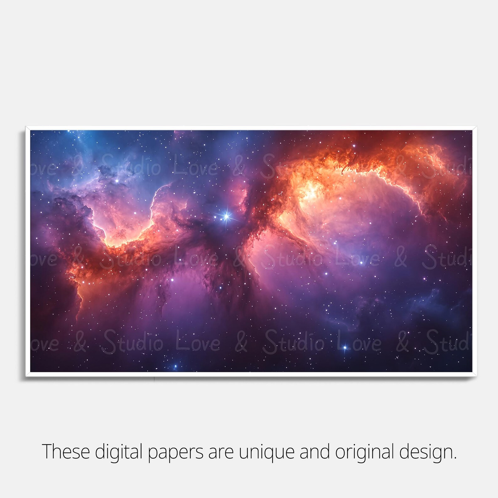 16:9 Nebula and Star Birth Digital Paper. 25 Printable Celestial ...