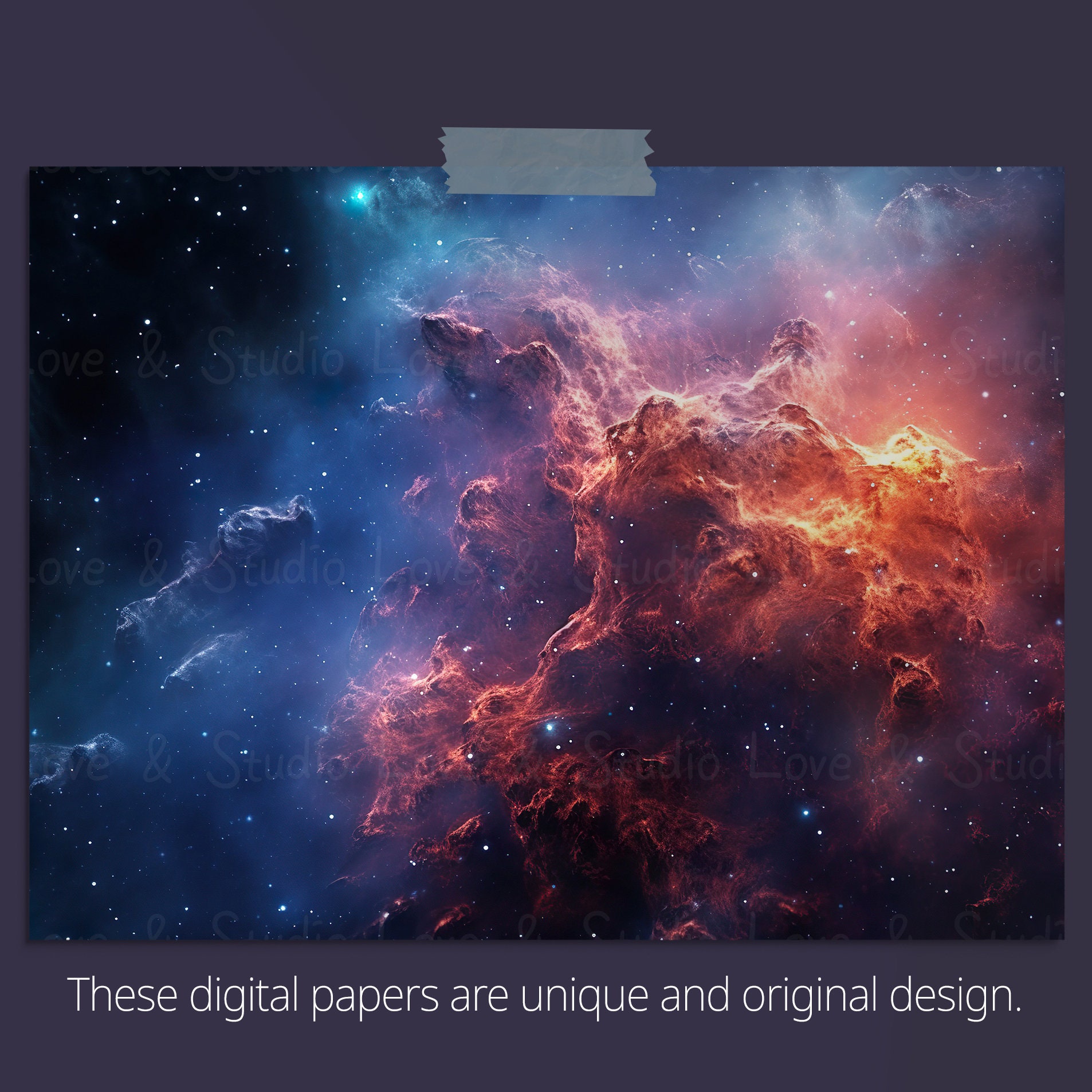 25 Galaxy Nebula Digital Paper, Printable Space Nebula, Stardust Cosmic ...