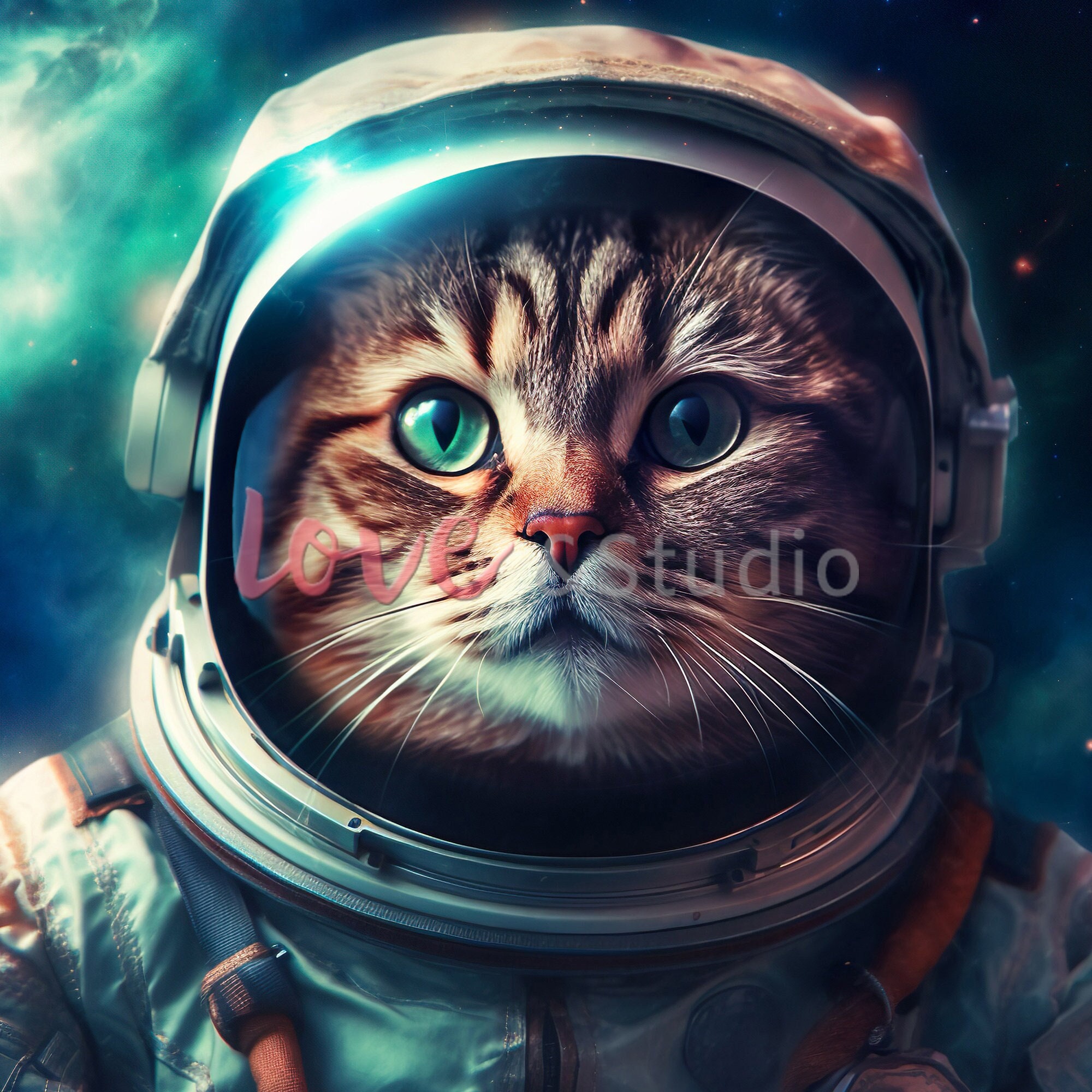 8 Cats Astronaut Clipart, High-quality JPG Files, Cat Lovers Gift ...