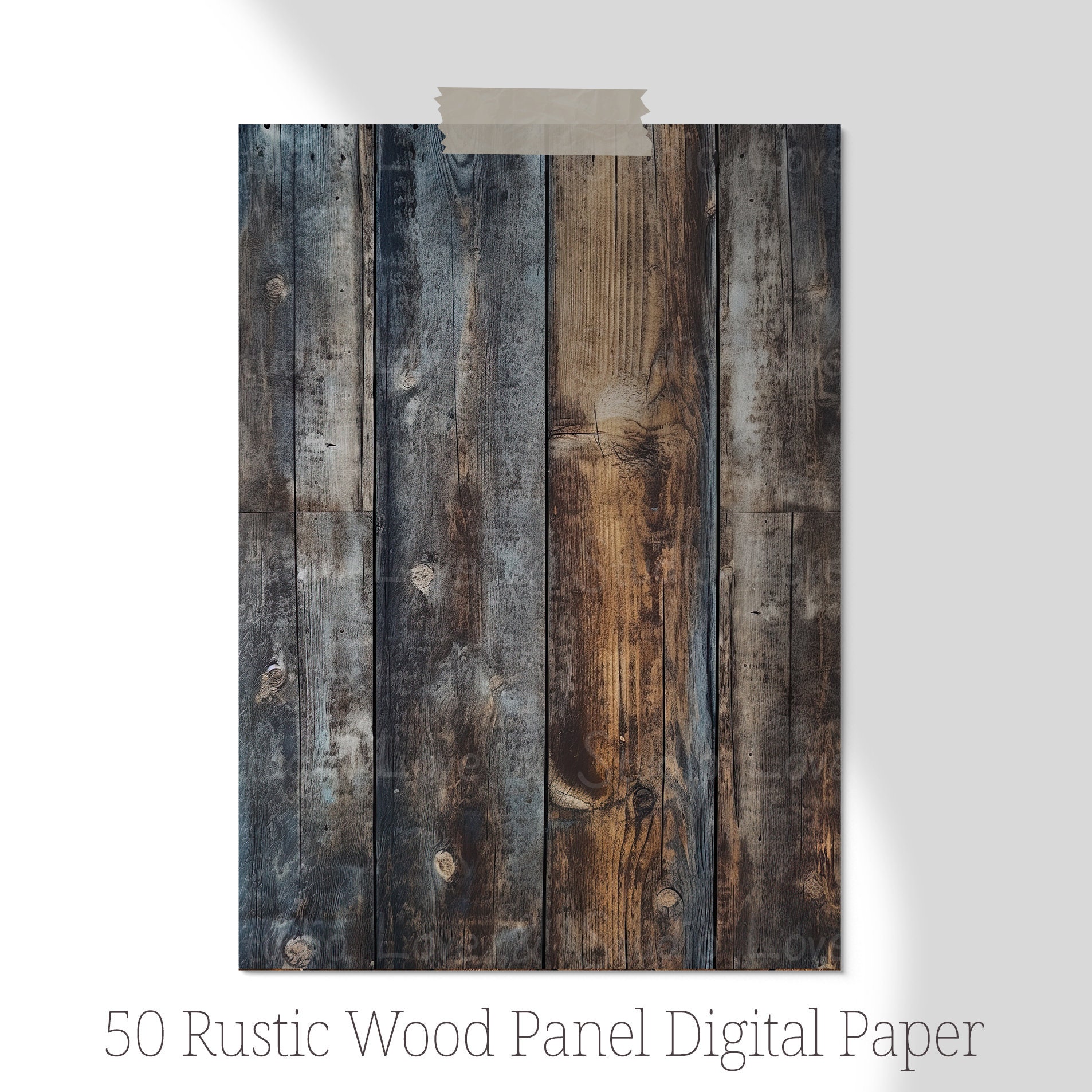 50 Rustic Wood Panel Digital Paper Packages, Real Wood Texture, Old ...