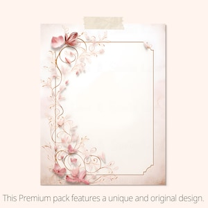 25 Love Letters Printable Letter Paper, Valentine's Day Page Border ...