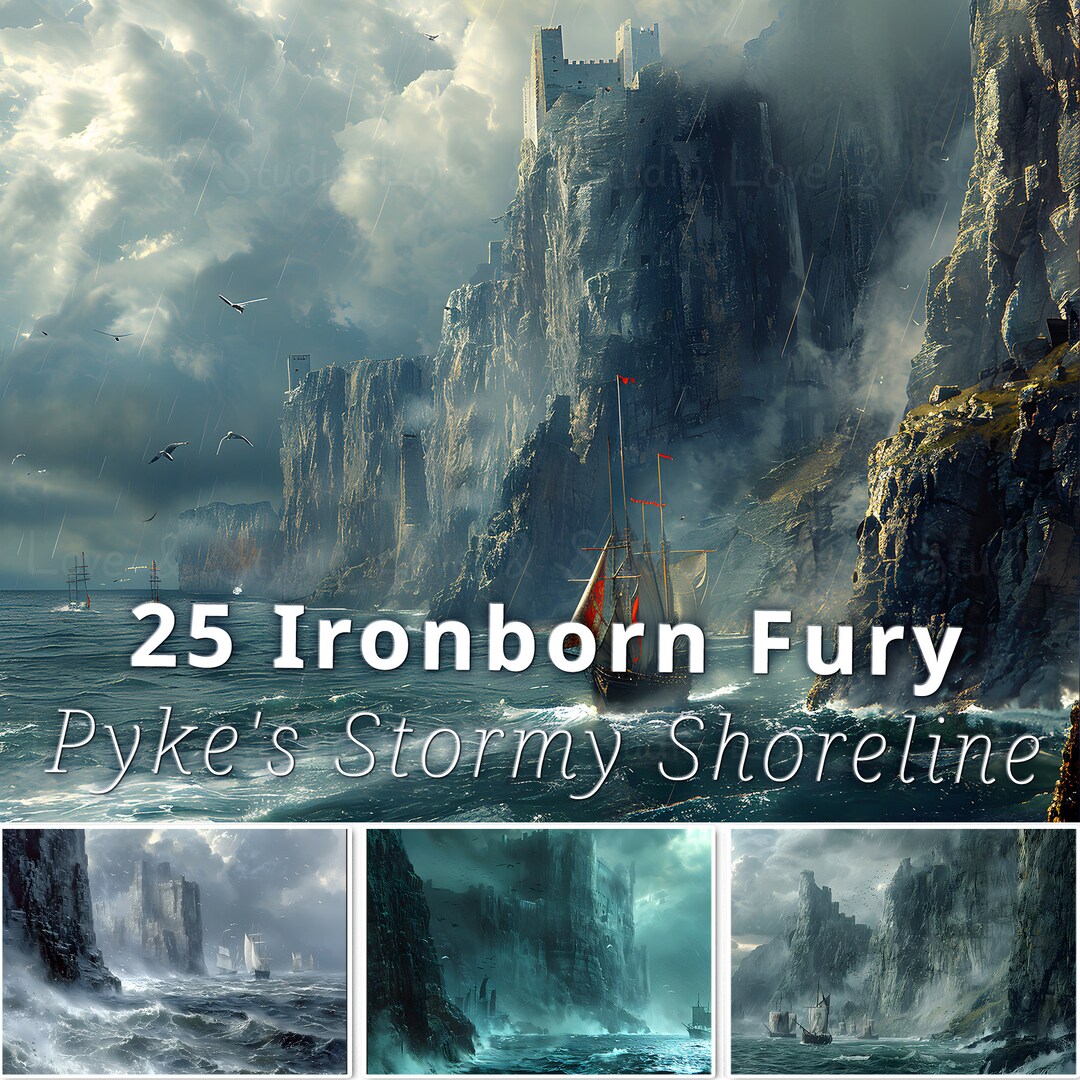 25 Ironborn Fury Digital Paper, Printable Fantasy Background, Pyke's ...