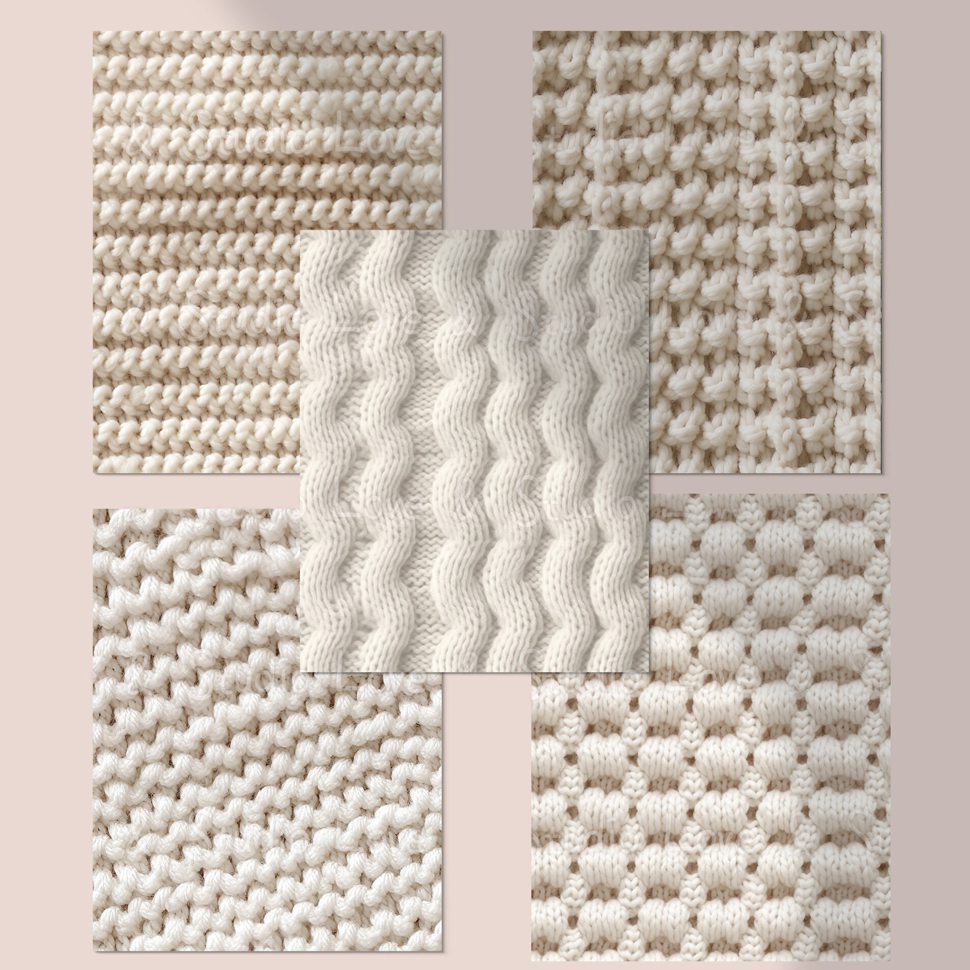 25 Seamless Knitting Digital Paper Packages Real Knit - Etsy