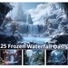 25 Frozen Waterfall Oasis Digital Paper, Amazing Fantasy Background ...
