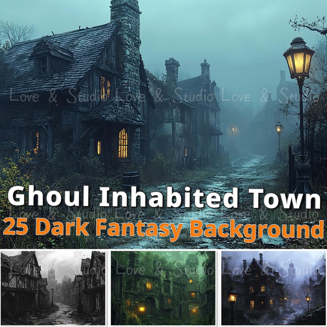 25 Ghoul-inhabited Town Digital Paper, Printable Dystopia Futuristic ...