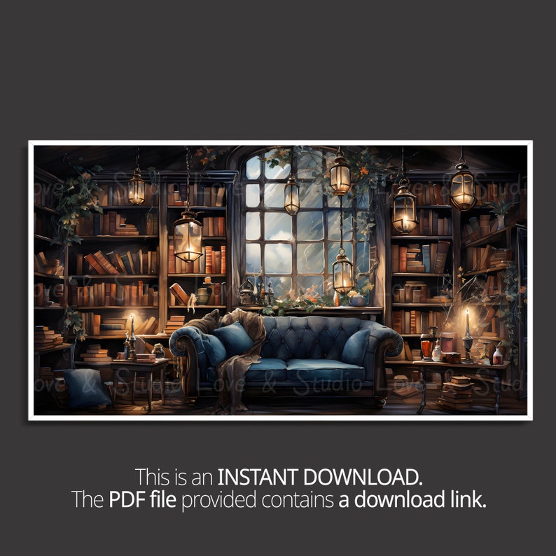 16:9 Holiday Book Nook Digital Background. 25 Samsung Frame TV Art ...