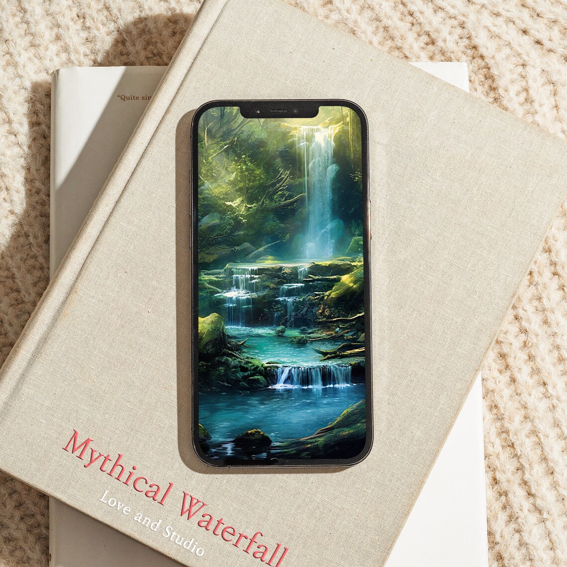 25 the Mythical Waterfall Digital Paper, an Enchanted Forest Background ...