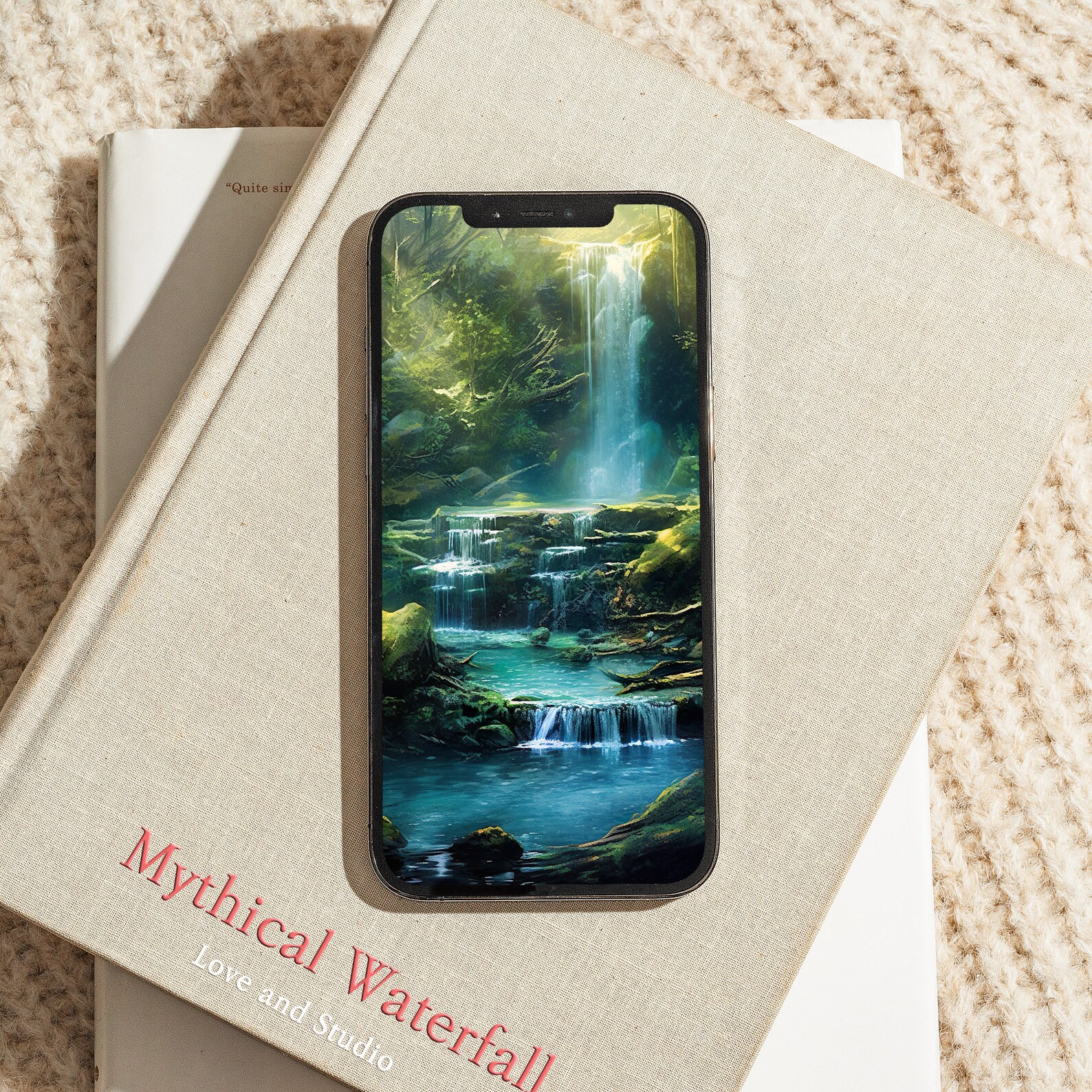 25 the Mythical Waterfall Digital Paper, an Enchanted Forest Background ...