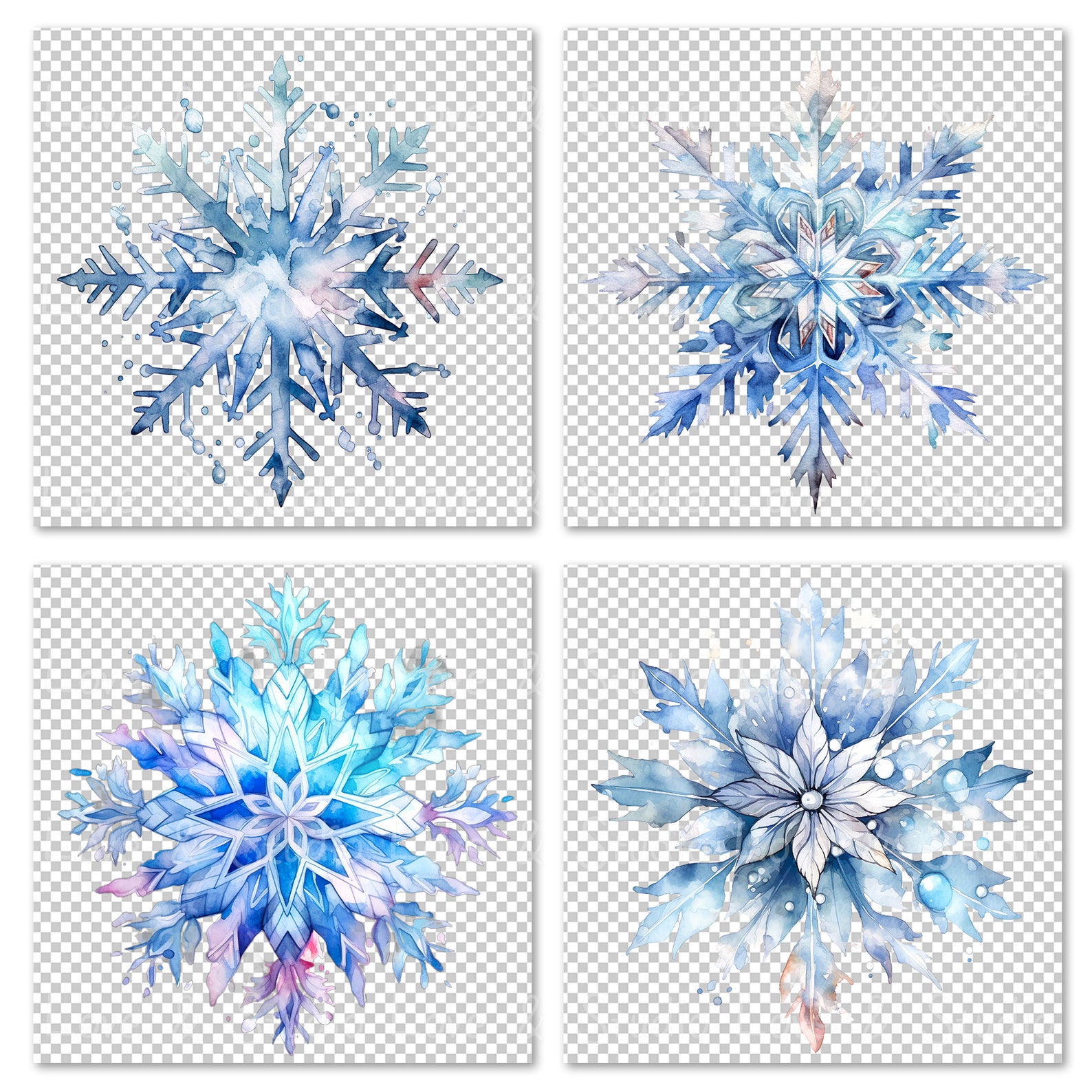 25 Watercolor Snowflake Clipart Christmas Party Digital - Etsy