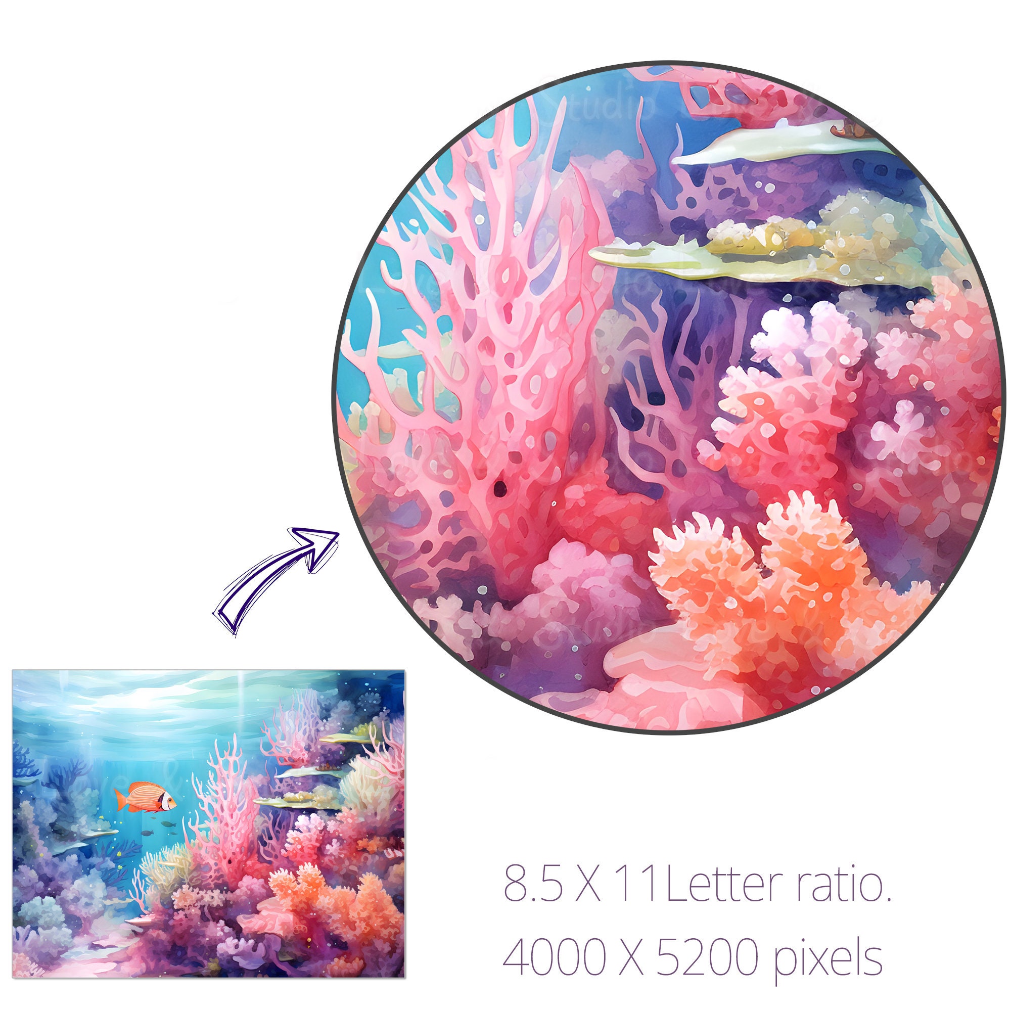 25 Enchanted Pastel Coral Reef Digital Paper, Soft Pastel Shade ...