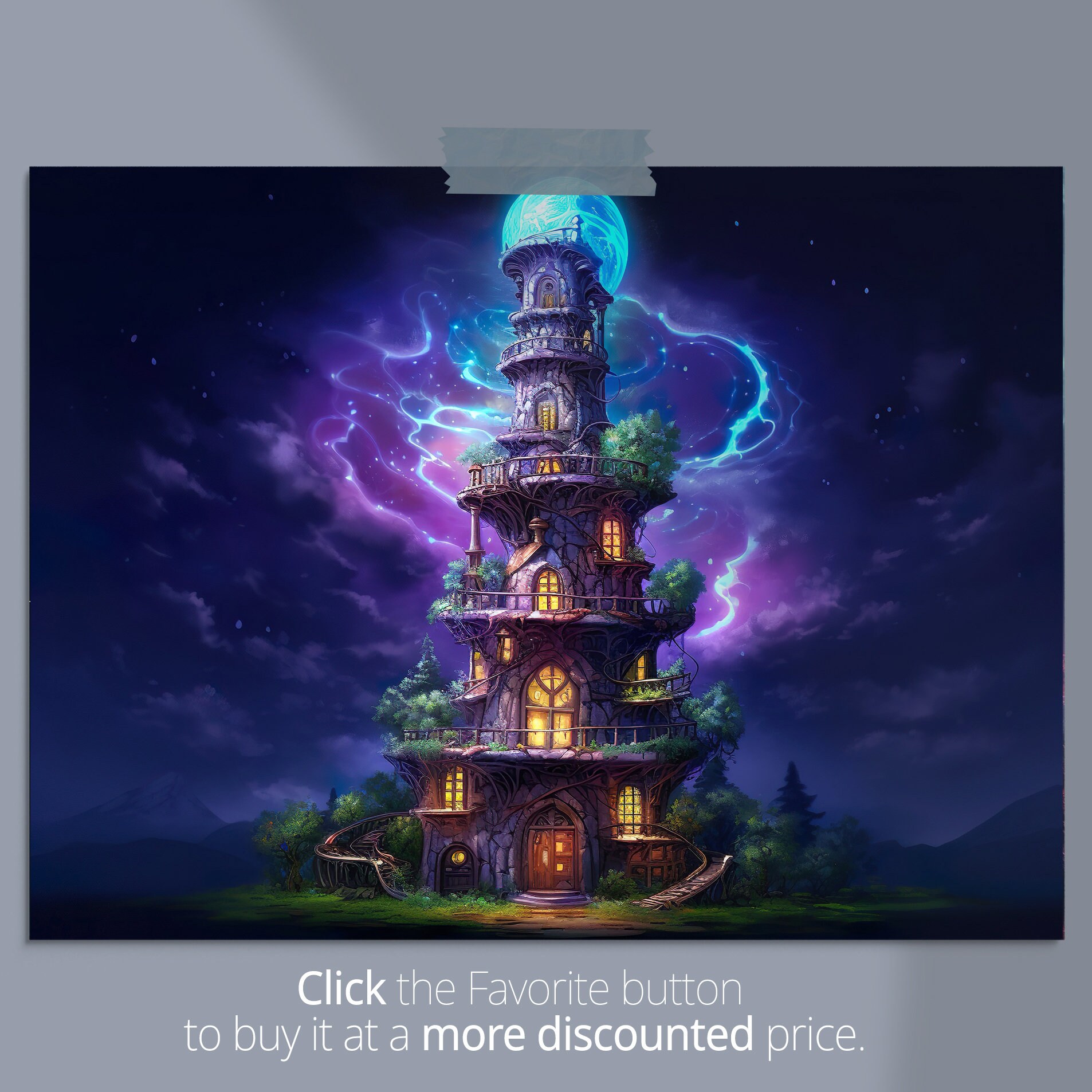 25 Wizard's Tower Digital Paper, Printable the Mysticism Ambiance. A ...