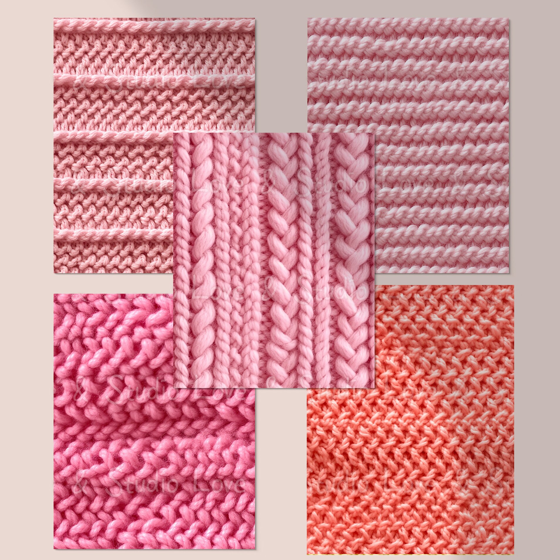 25 Seamless Knitting Digital Paper Packages Real Knit - Etsy